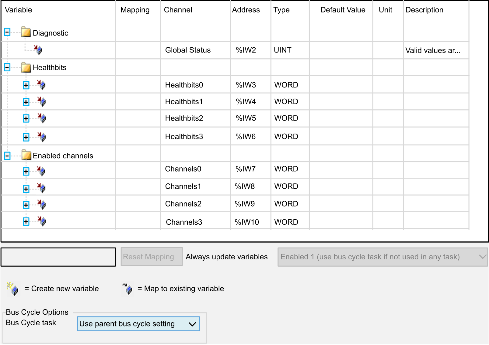 Modbus TCP I/O Mapping